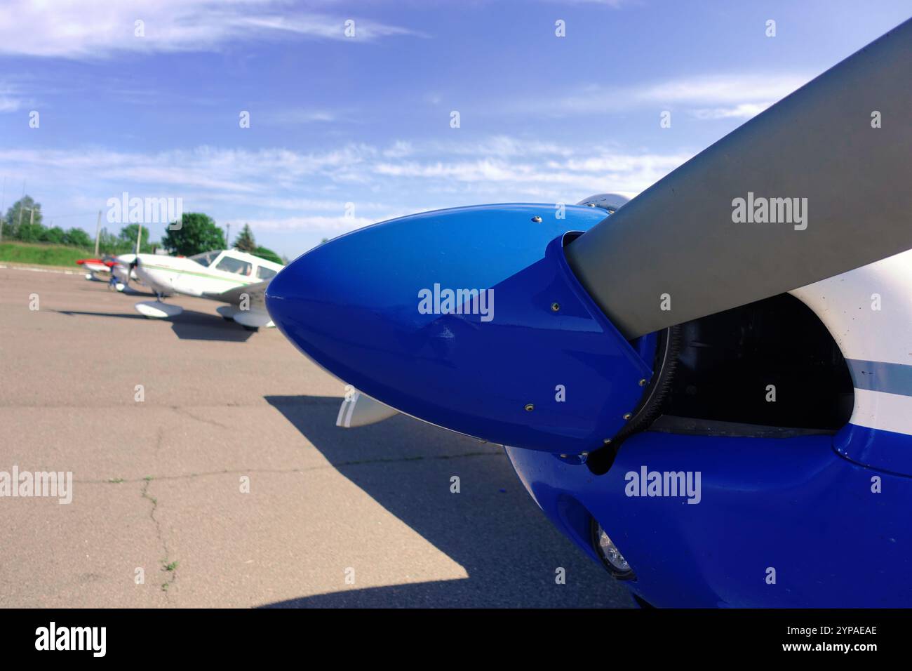 The front of a light single-engine aircraft Stock Photo - Alamy