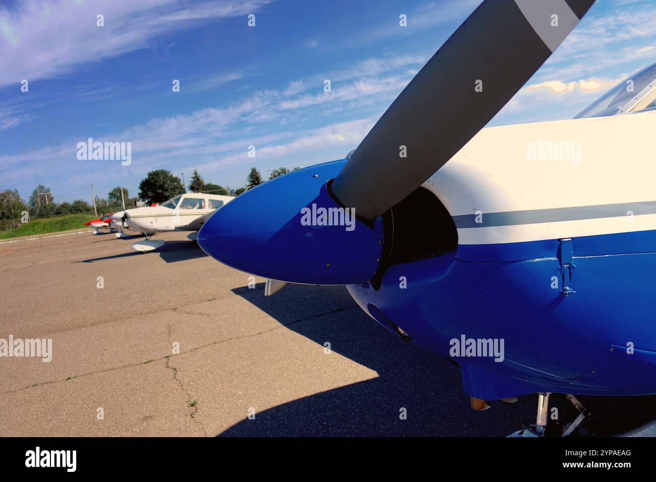 The front of a light single-engine aircraft Stock Photo - Alamy