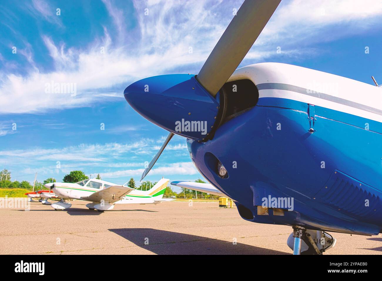 The front of a light single-engine aircraft Stock Photo - Alamy
