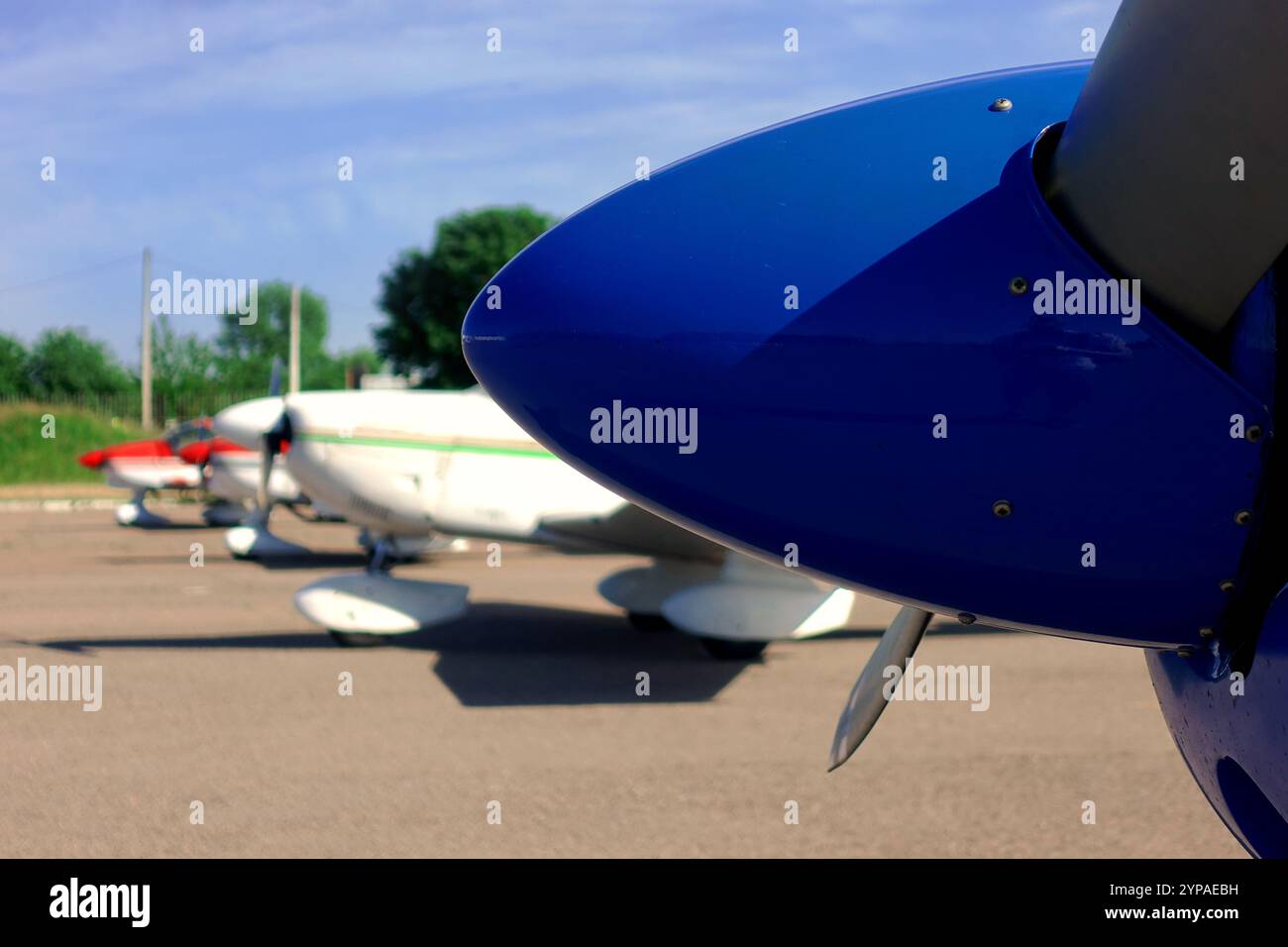 The front of a light single-engine aircraft Stock Photo - Alamy
