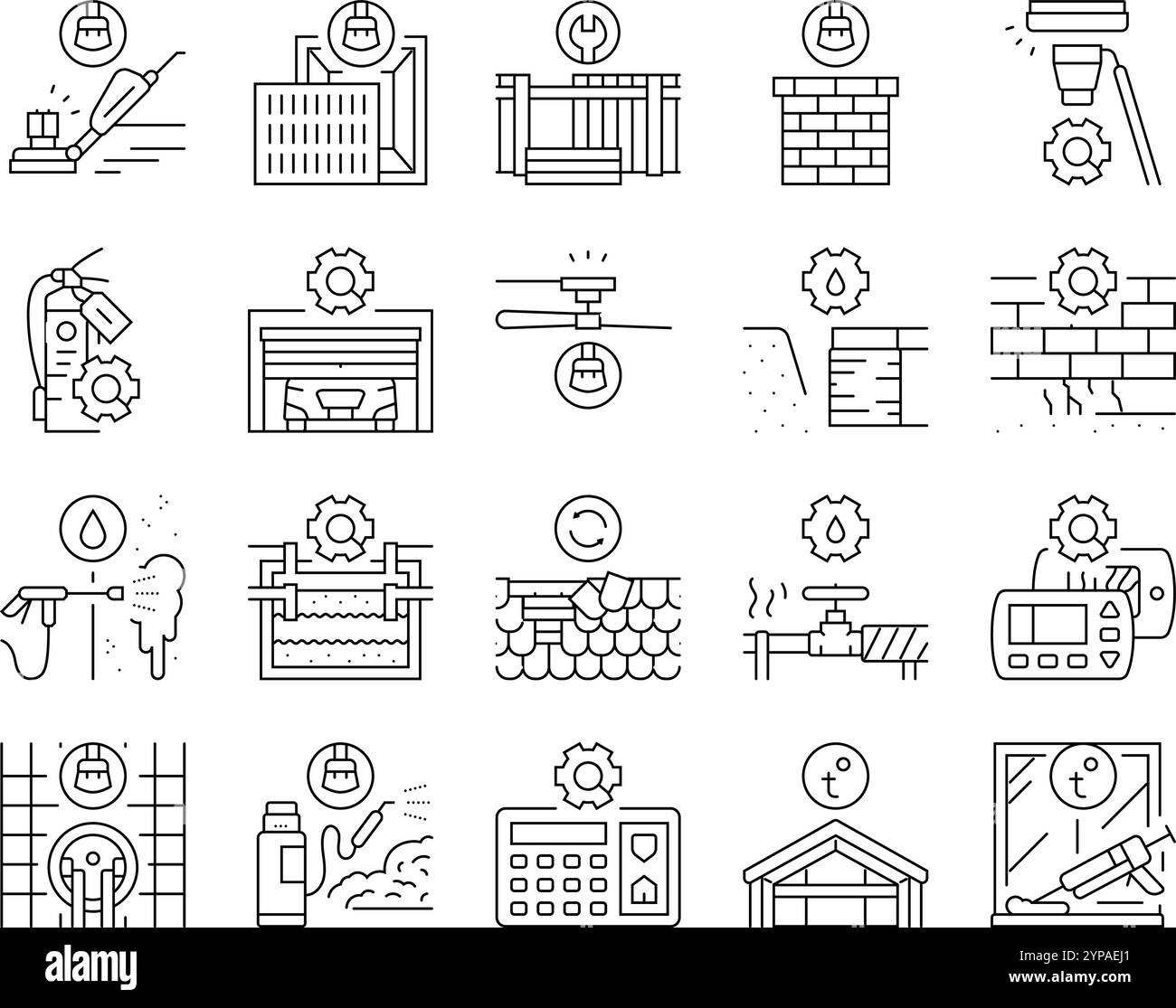 home maintenance cleaning icons set vector Stock Vector Image & Art - Alamy