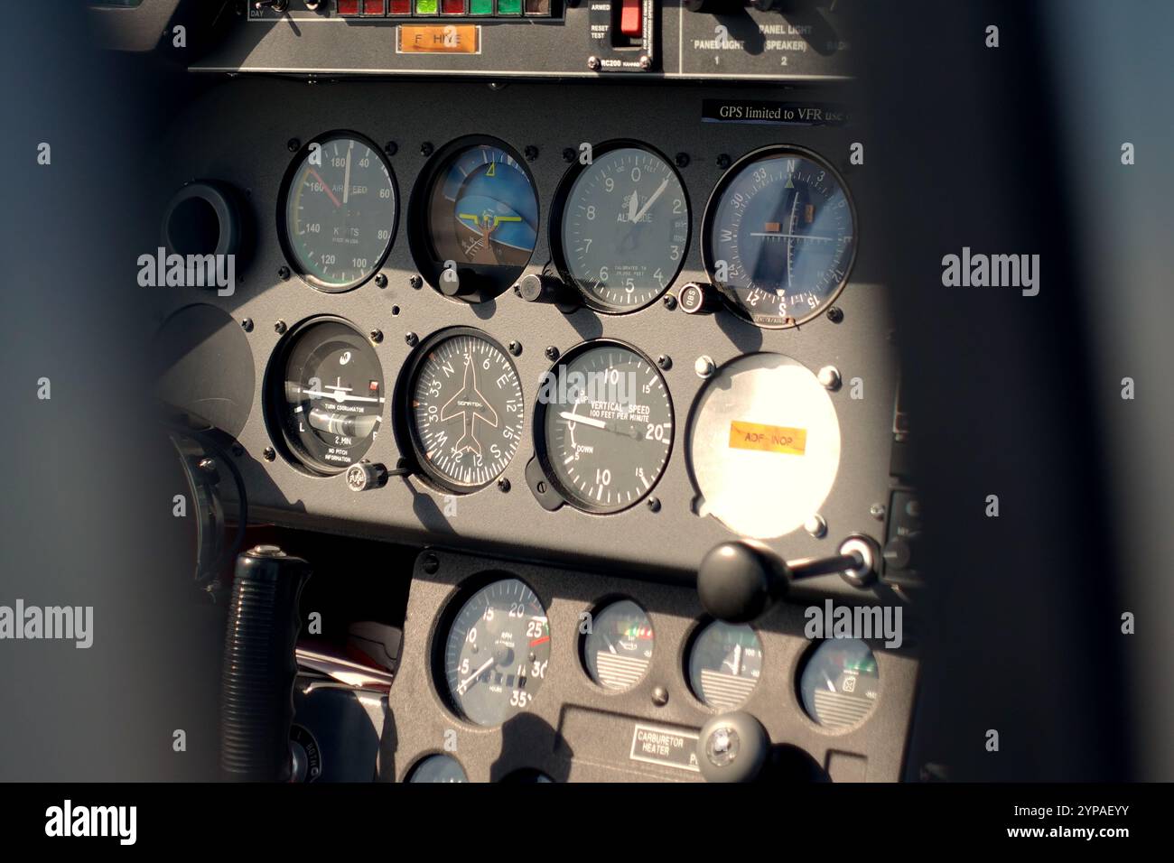 Instrument panel in the cockpit of a training aircraft Stock Photo - Alamy