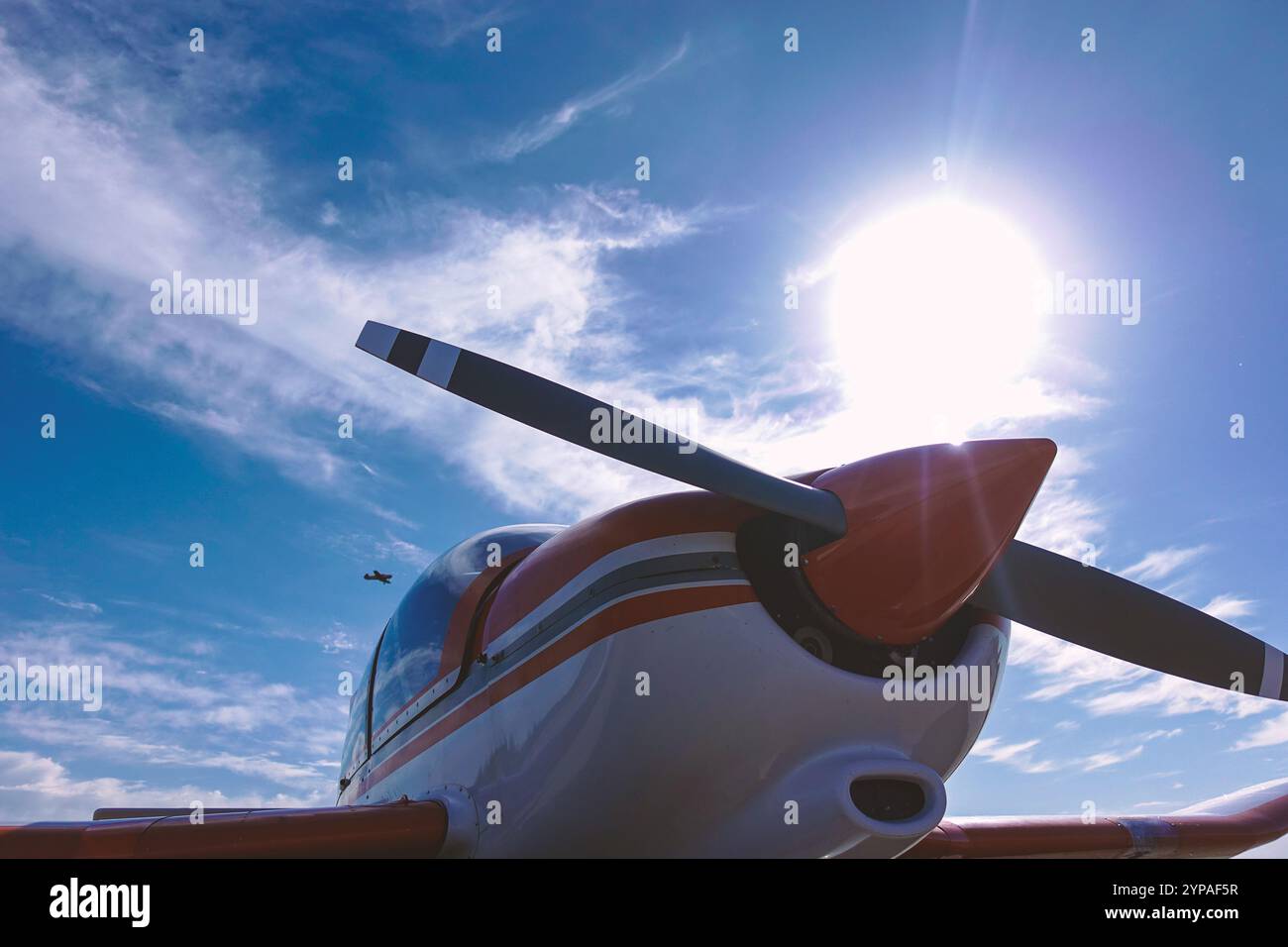 The front of a light single-engine aircraft Stock Photo - Alamy