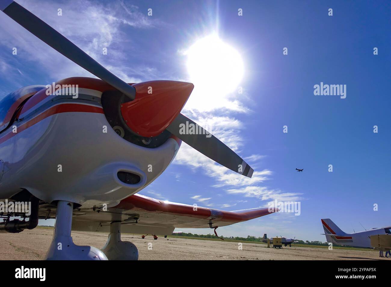 The front of a light single-engine aircraft Stock Photo - Alamy