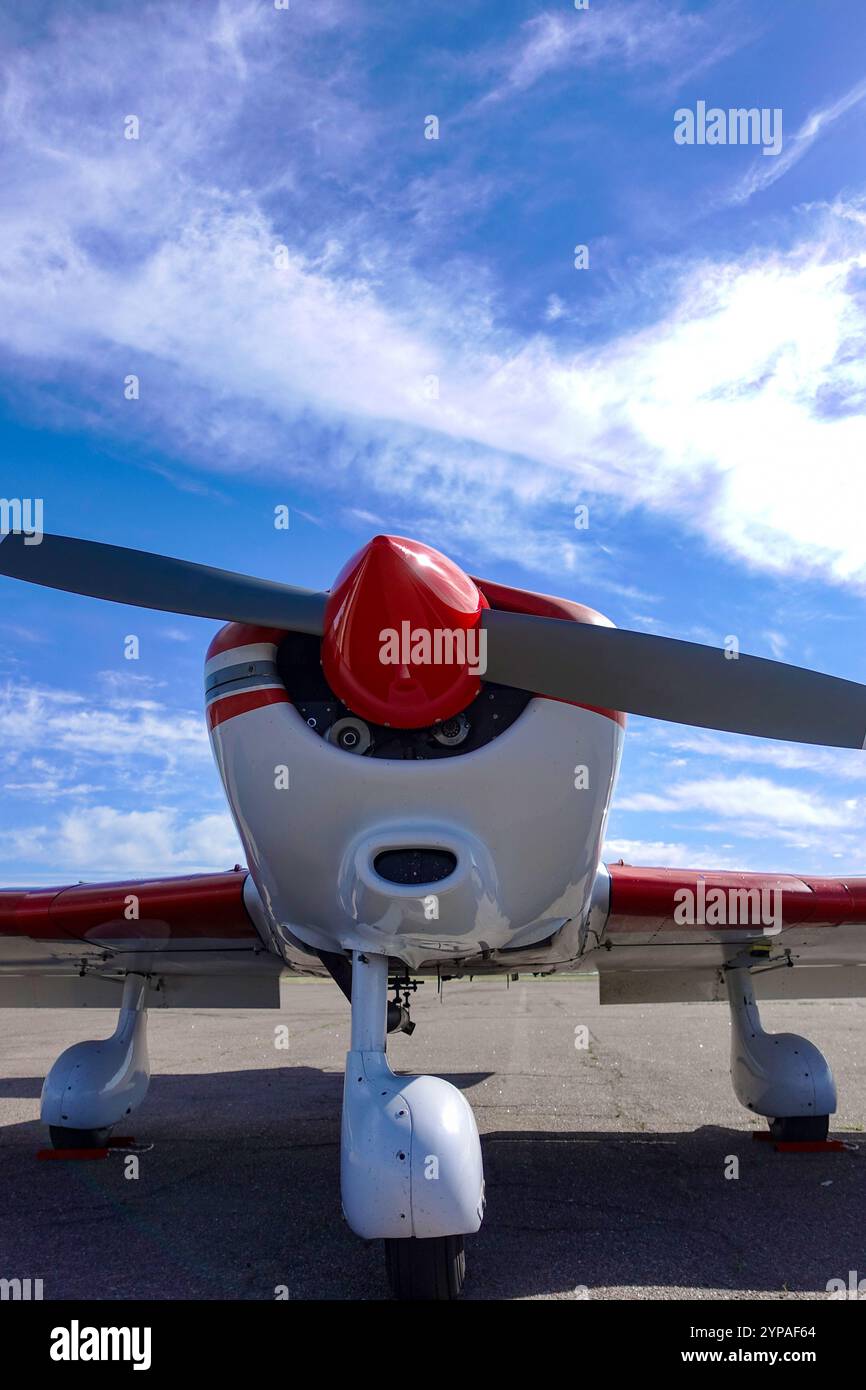 The front of a light single-engine aircraft Stock Photo - Alamy