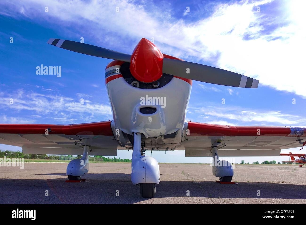 The front of a light single-engine aircraft Stock Photo - Alamy