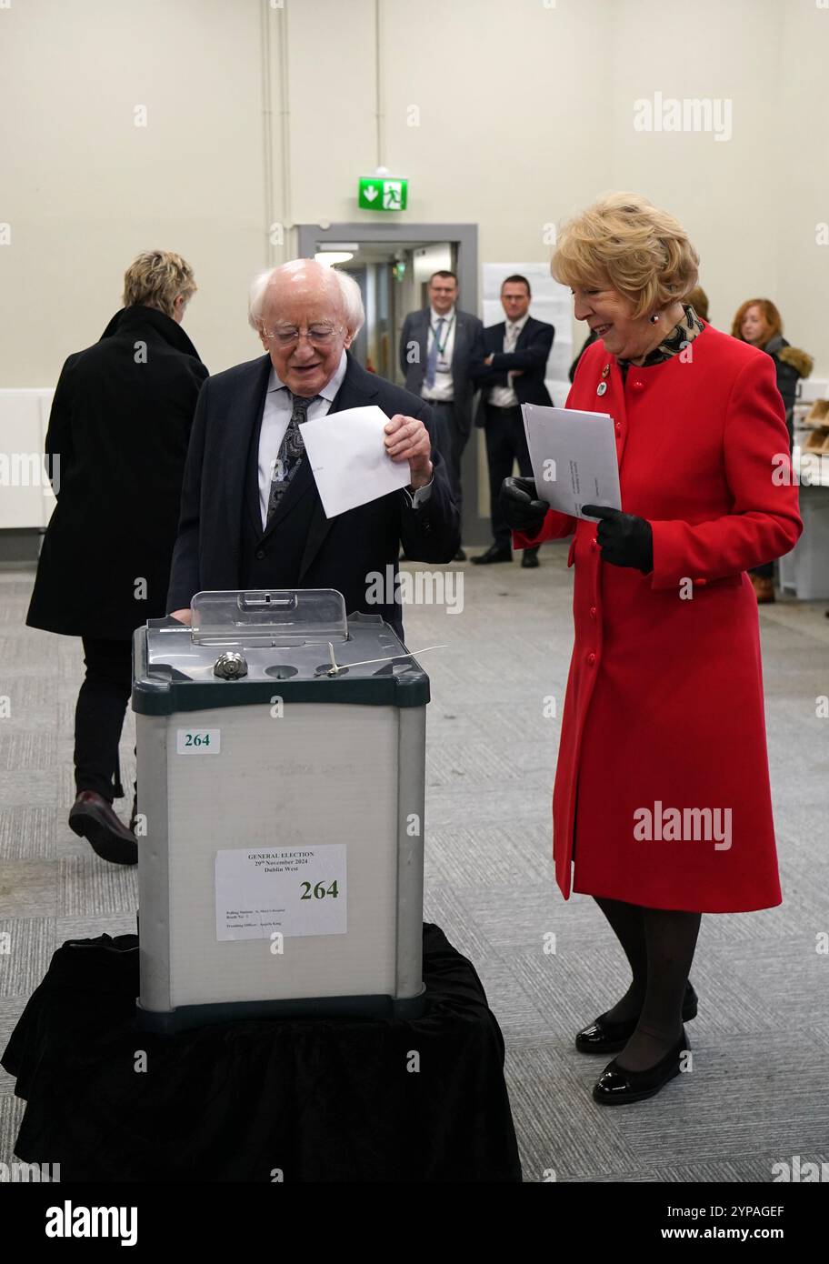 Irish President Michael D Higgins and his wife Sabina cast their votes ...