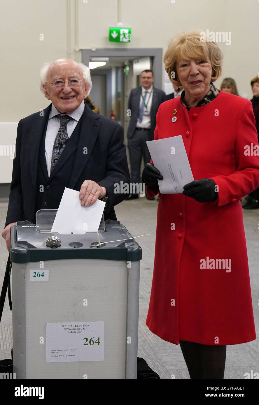 Irish President Michael D Higgins and his wife Sabina cast their votes ...