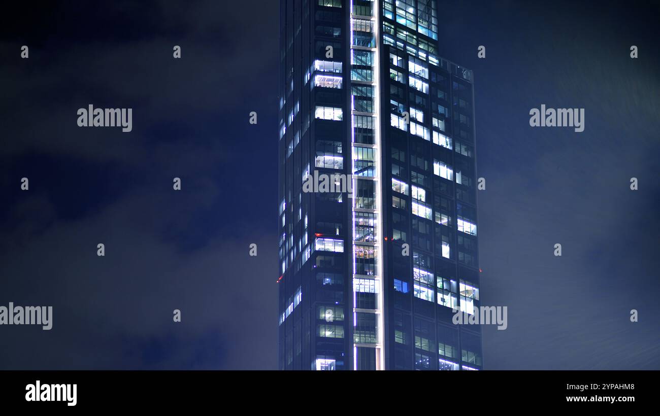 Warsaw, Poland. 22 November 2024. The center of city with skyscrapers ...