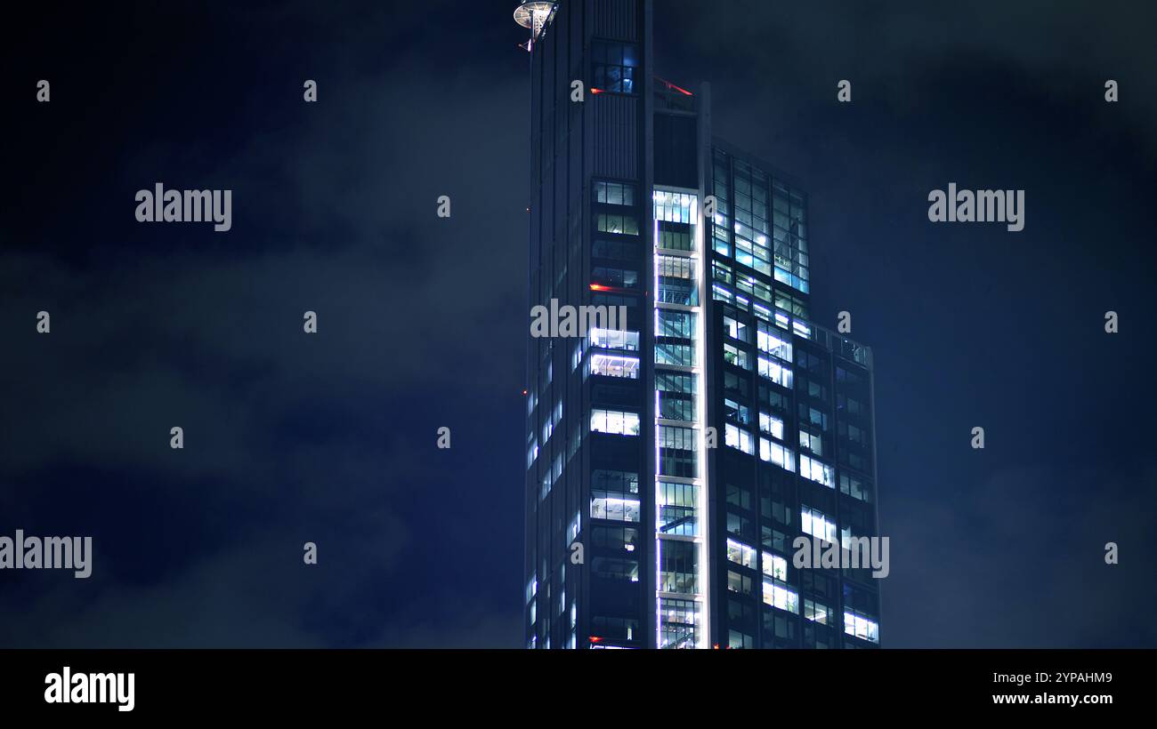 Warsaw, Poland. 22 November 2024. The center of city with skyscrapers ...