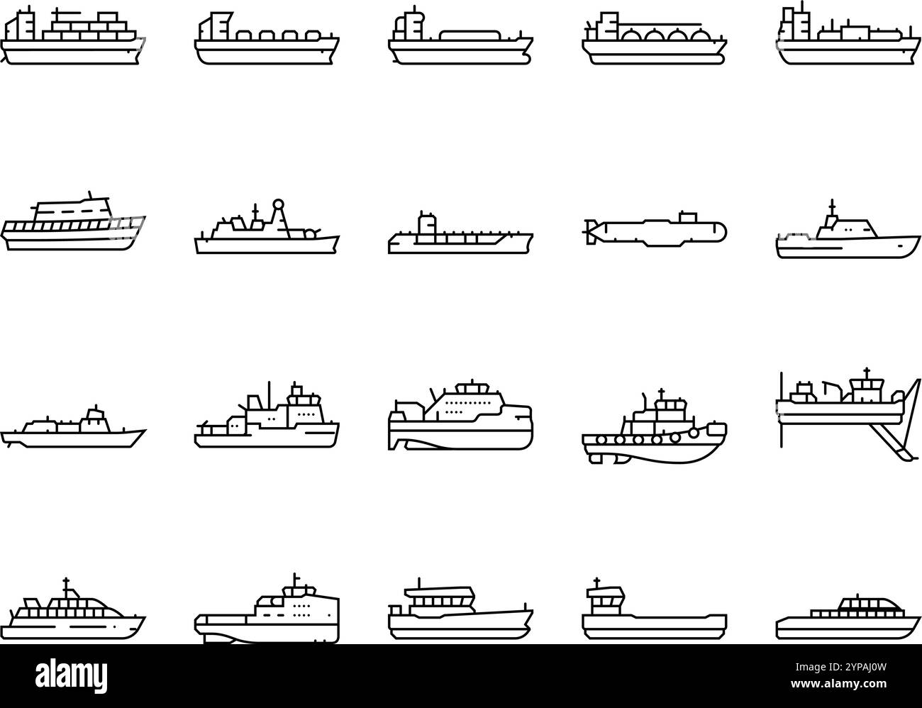 ship cargo maritime navigation icons set vector Stock Vector Image ...