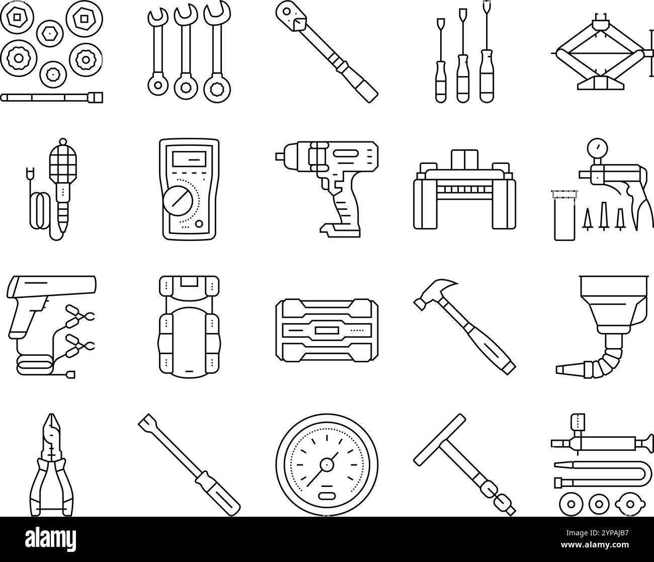 car repair tools wrench icons set vector Stock Vector Image & Art - Alamy