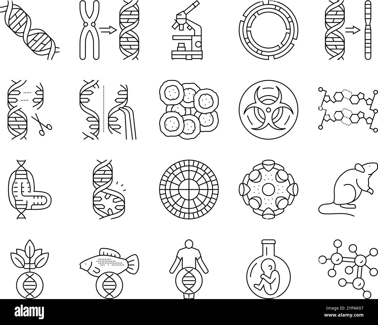 genetic engineering crispr genome icons set vector Stock Vector Image ...