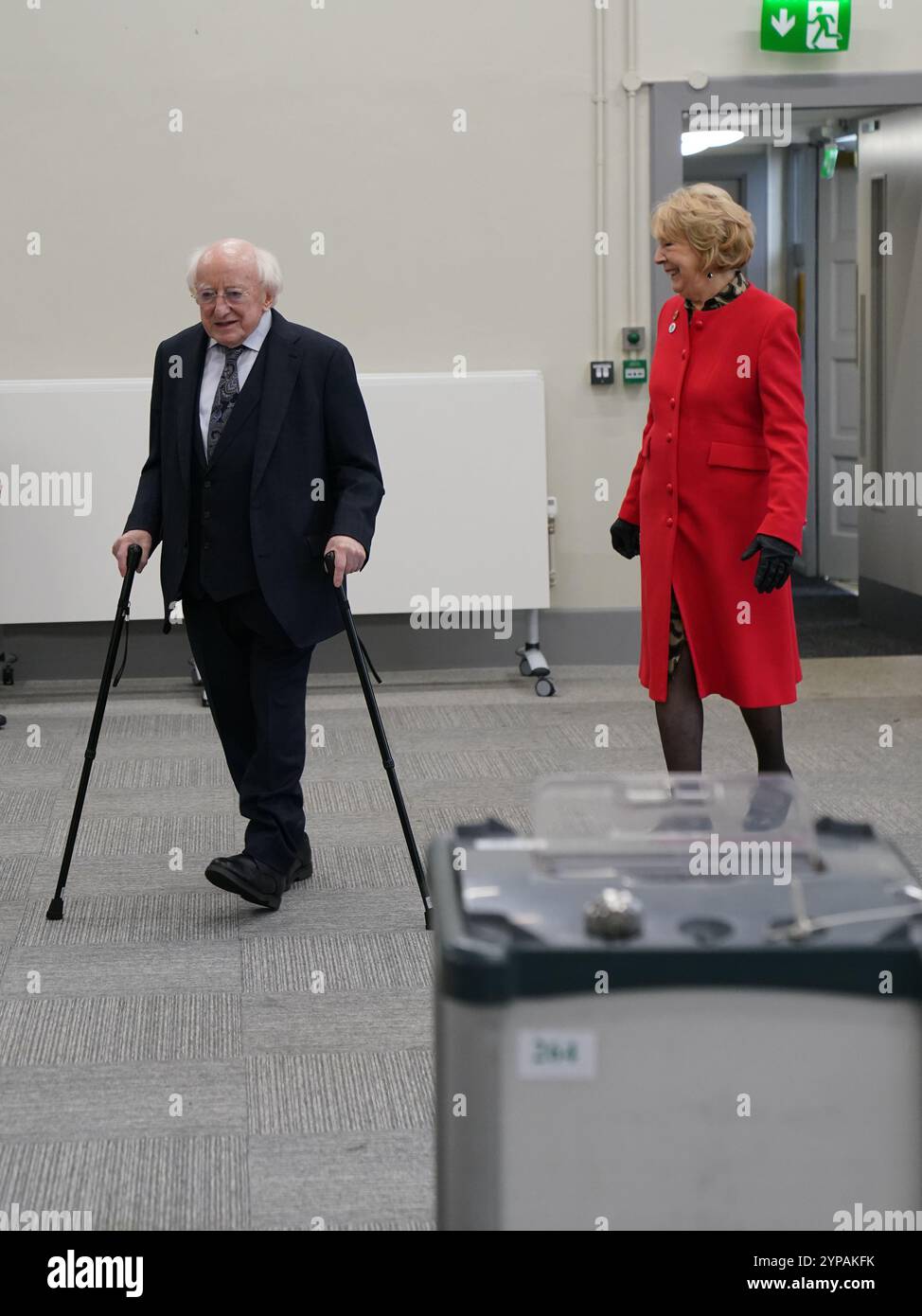 Irish President Michael D Higgins and his wife Sabina arrive to cast ...