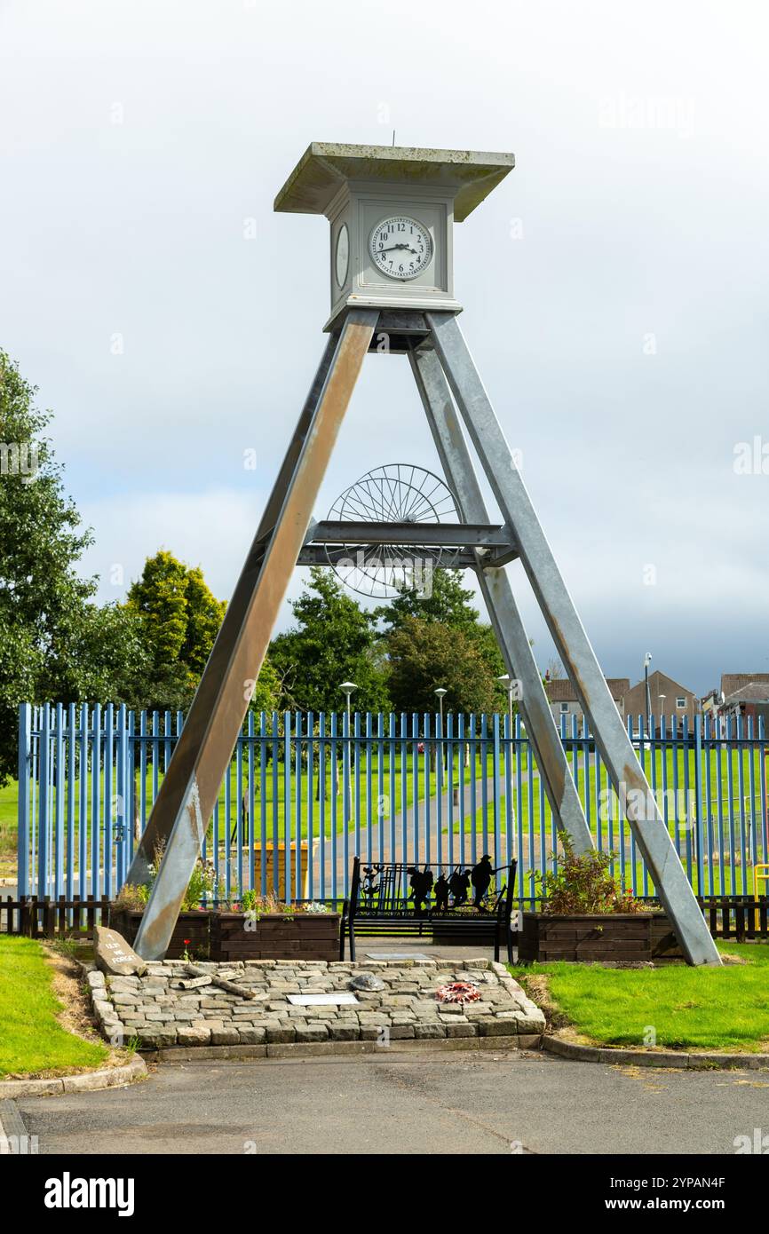 Mining monument outside the Boswell centre Auchinleck Stock Photo - Alamy