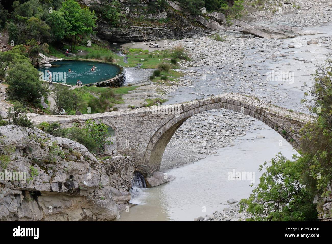 Benja Thermal Baths near Permet and Kadiut Bridge at the River ...