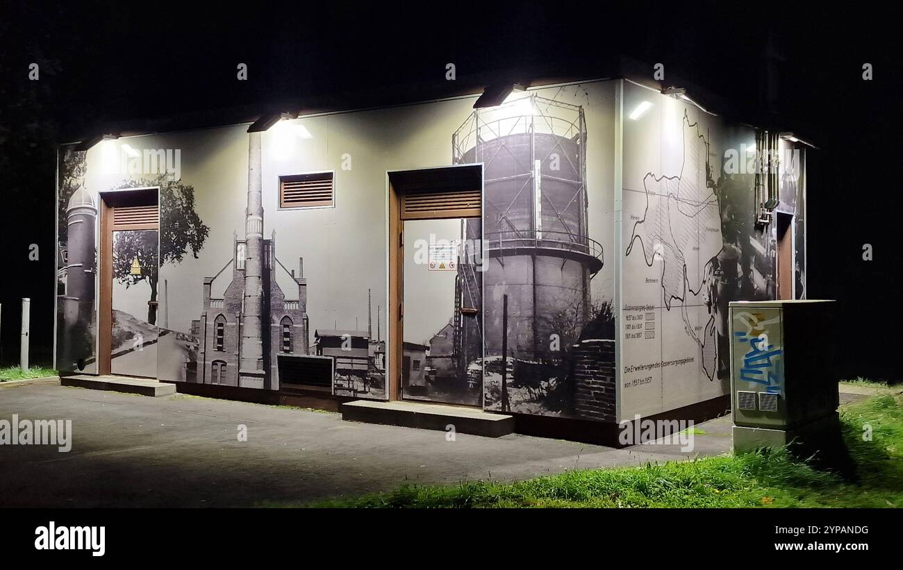 the facade of a transformer house was designed with old photos from the ...