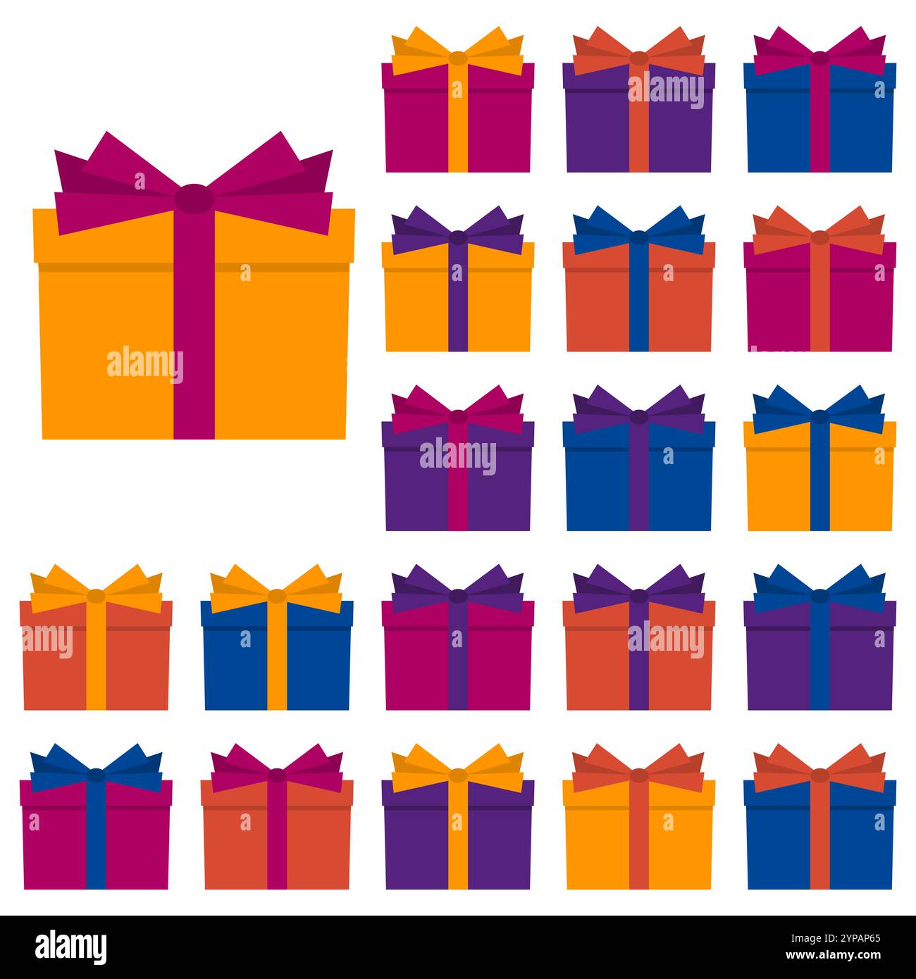 Collection of twenty multi colored gift boxes. Vector illustration ...
