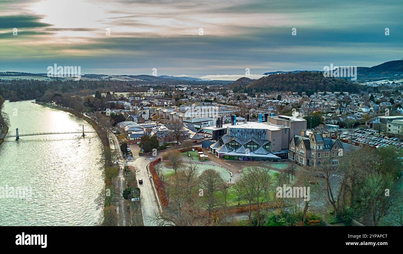 Inverness Highland Scotland winter scene River Ness Bishops Road and ...