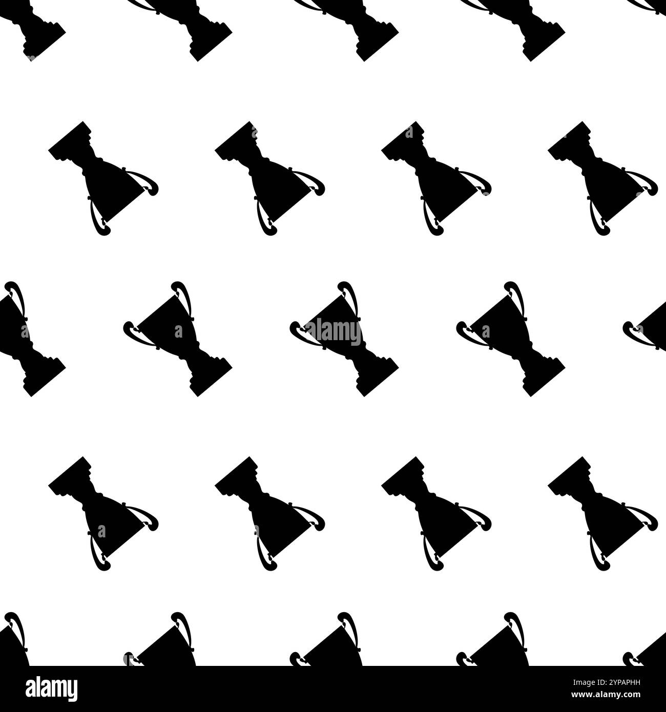 Winner trophy cup seamless pattern. Black simple silhouette texture ...