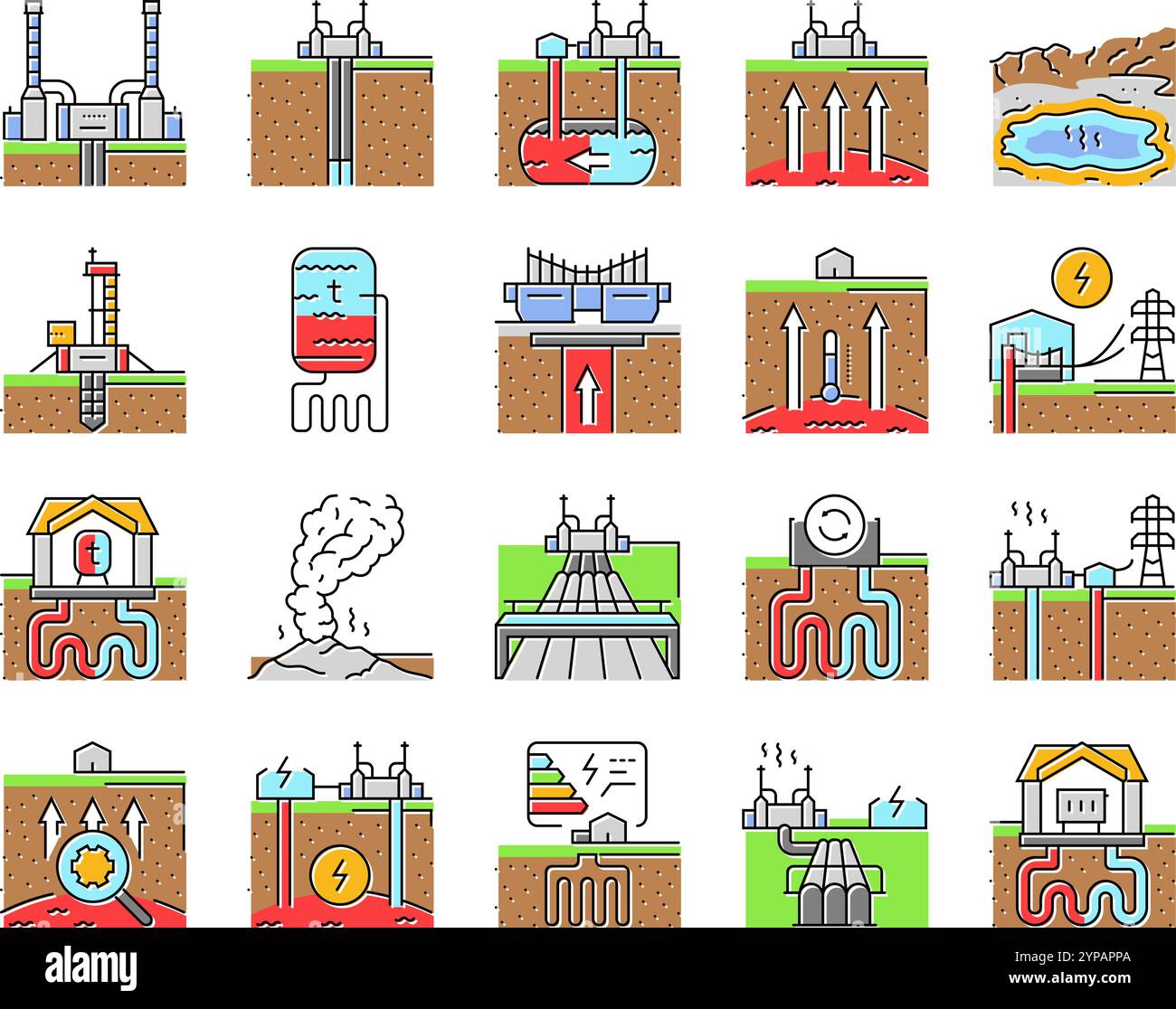 geothermal energy power plant icons set vector Stock Vector Image & Art ... geothermal energy power plant icons set vector Stock Vector Image & Art ...