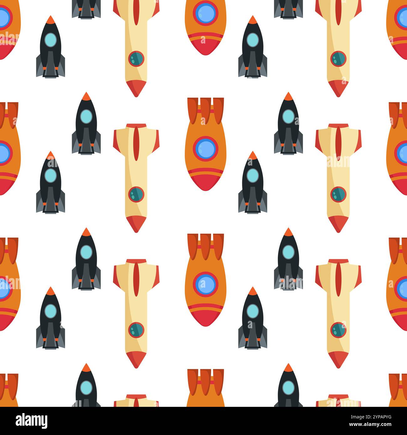 Seamless pattern with space rocket. Vector illustration Stock Vector ...