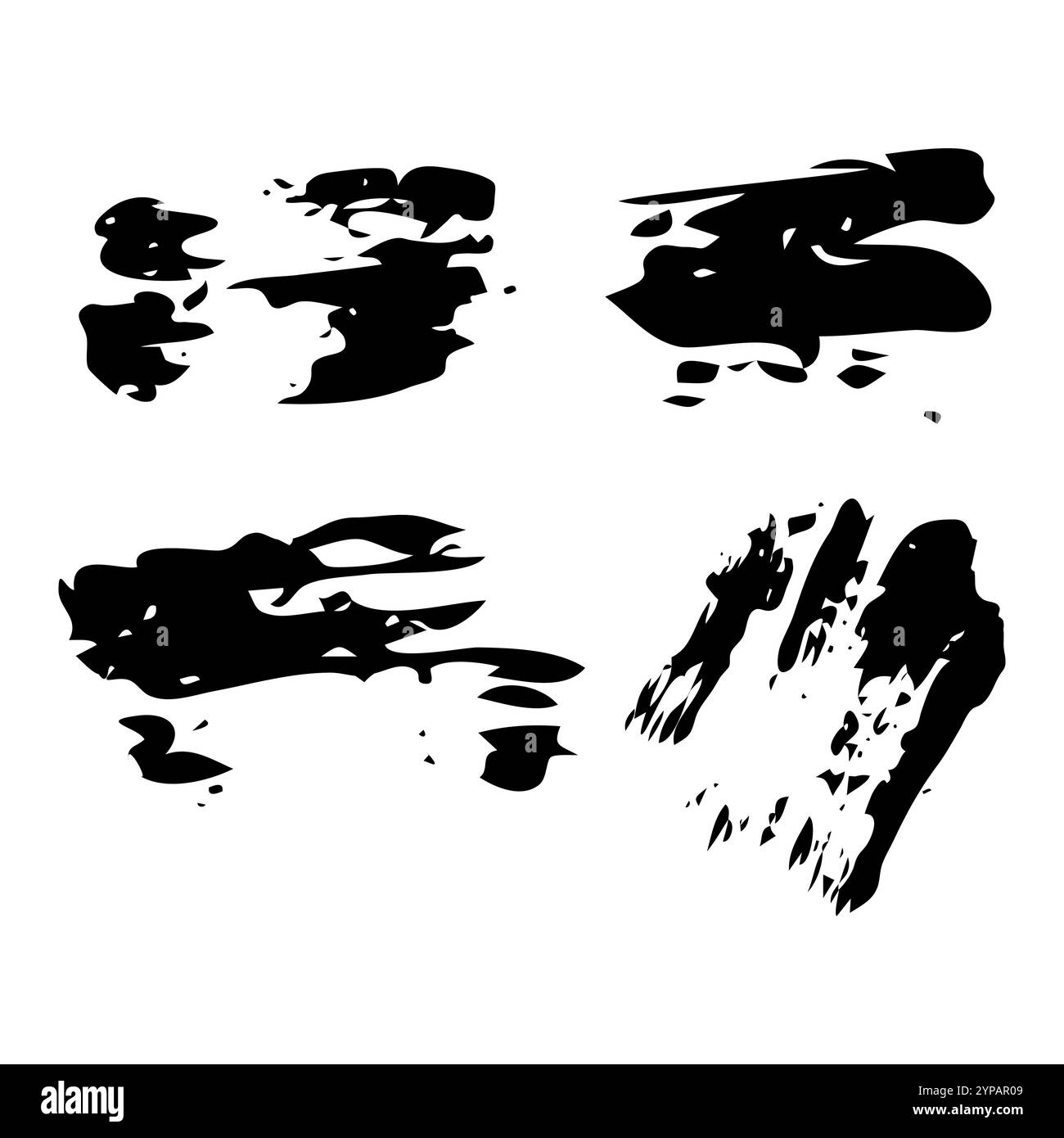 Set of four Sketch Scribble Smears. Hand drawn Paint Scribble Stains. Vector illustration Stock ...