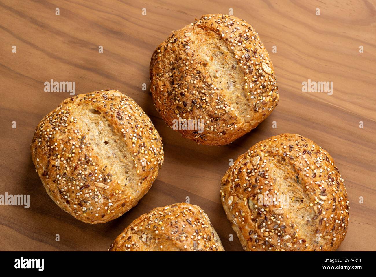 Ancient Grain Rolls, Brown roll with seed inclusions and topped with ...