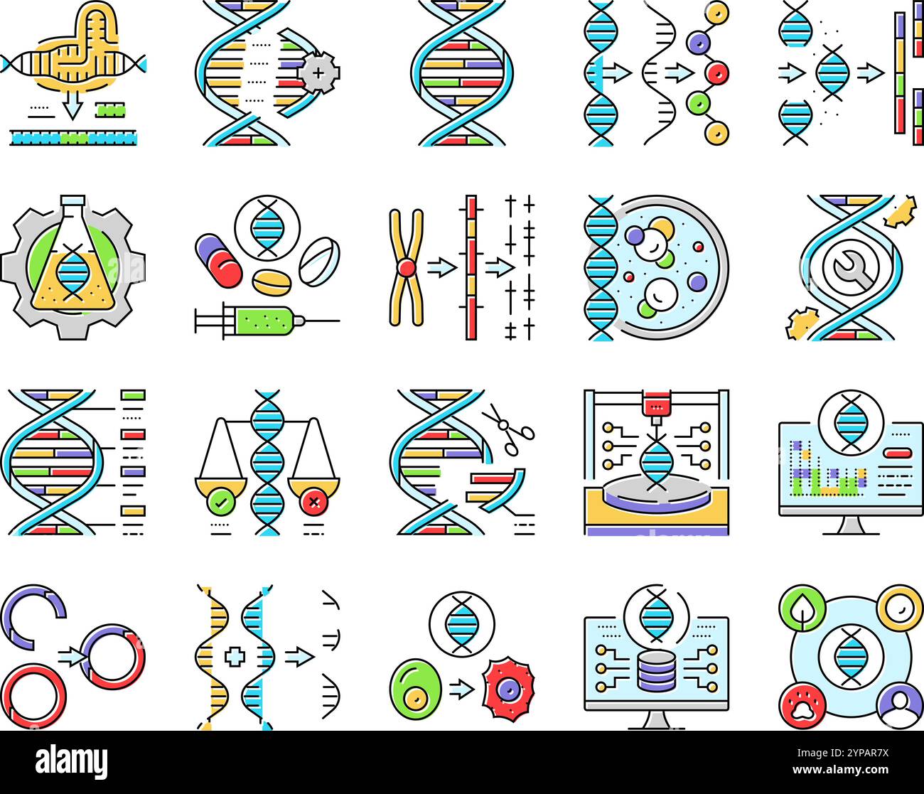 cryptogenetics dna gene helix icons set vector Stock Vector Image & Art ...