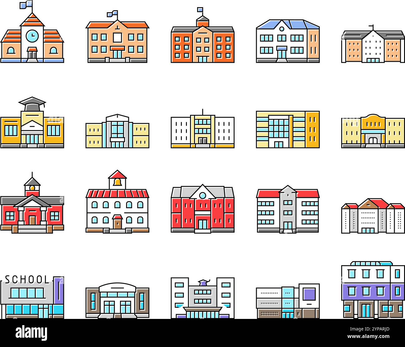 Kindergarten building exterior Cut Out Stock Images & Pictures - Alamy