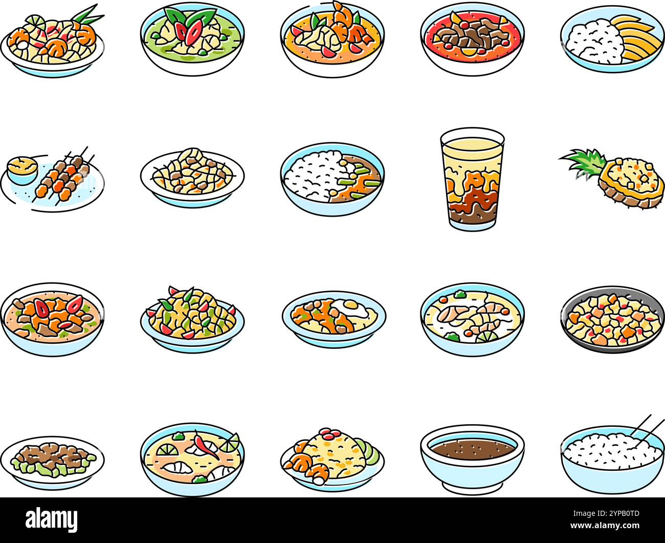 Thai street food eating Stock Vector Images - Alamy