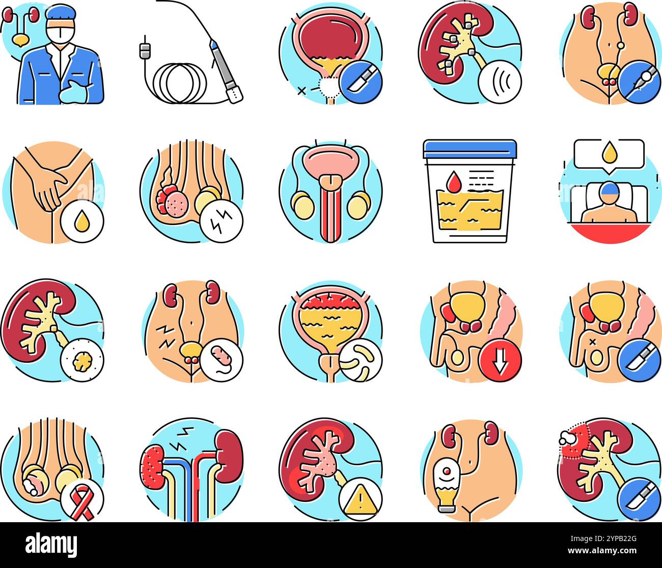Kidney stone icons pack Stock Vector Images - Alamy