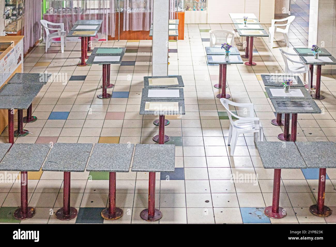 cafe with fast snacks for lunch view from above Stock Photo - Alamy