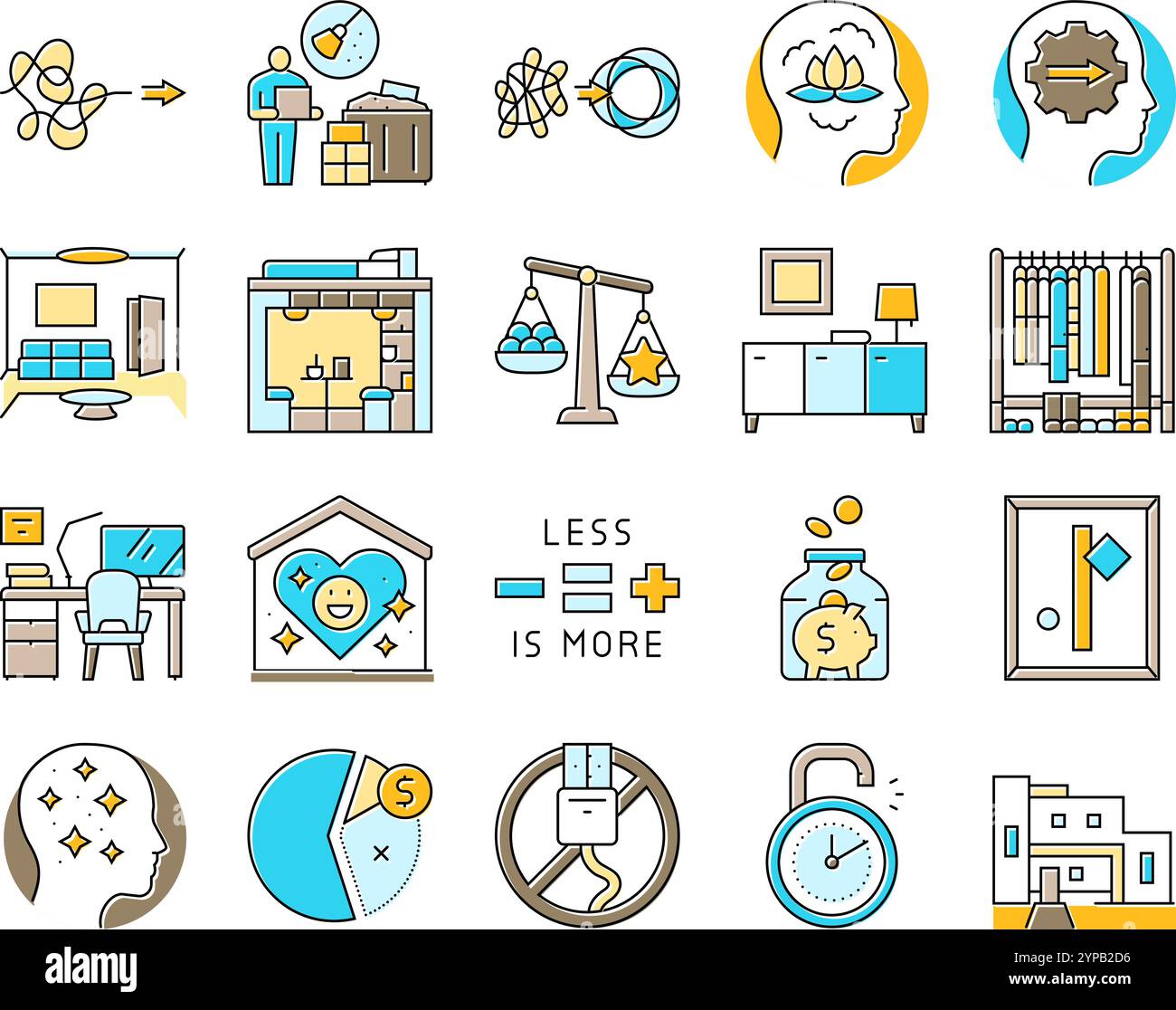 minimalist mind man person icons set vector Stock Vector Image & Art ...