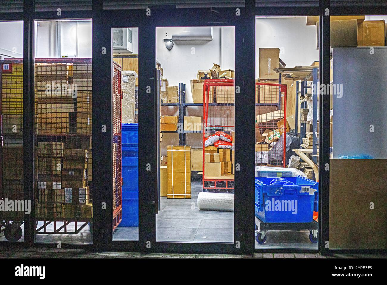 receiving and delivering various goods through doors. Modern delivery ...