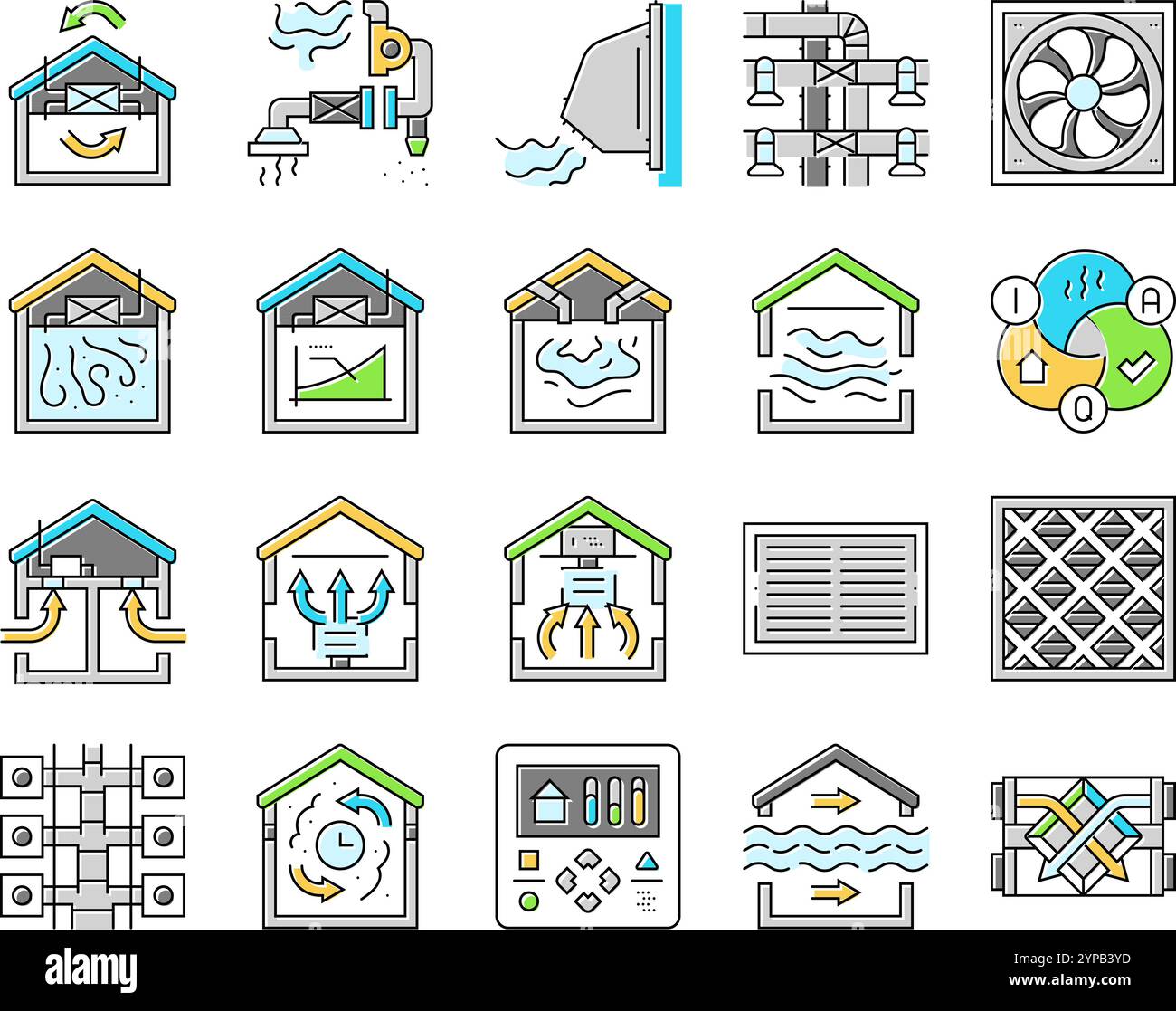 air ventilation cold fan icons set vector Stock Vector Image & Art - Alamy
