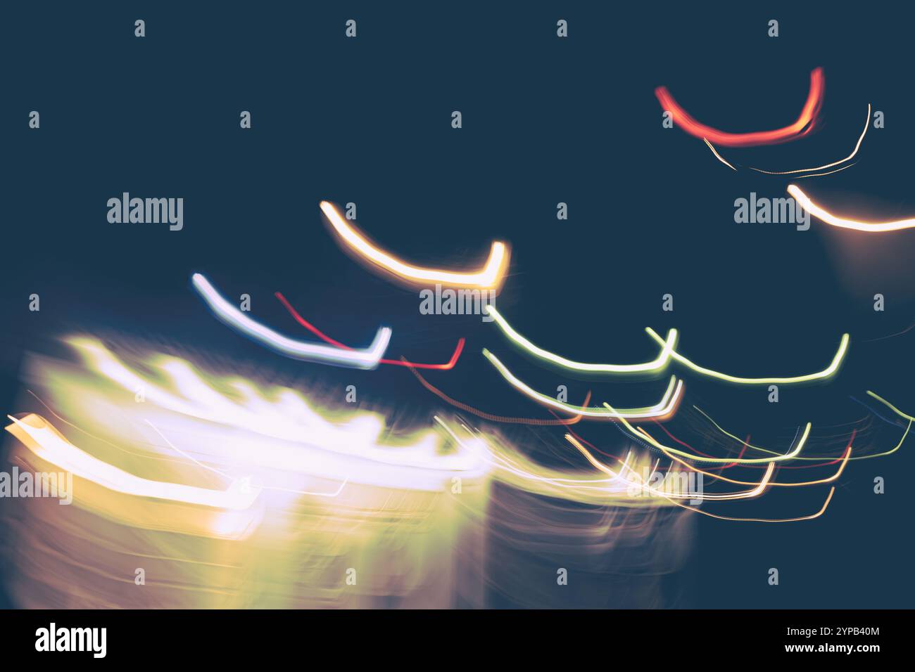 Lines of lights at a party. Effect of lights moved by alcohol or drugs ...