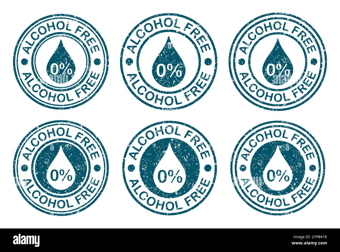 Alcohol free grunge stamp label icon symbol set. No alcohol icon logo ...