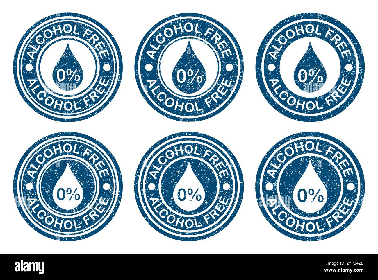 Alcohol free grunge stamp label icon symbol set. No alcohol icon logo ...