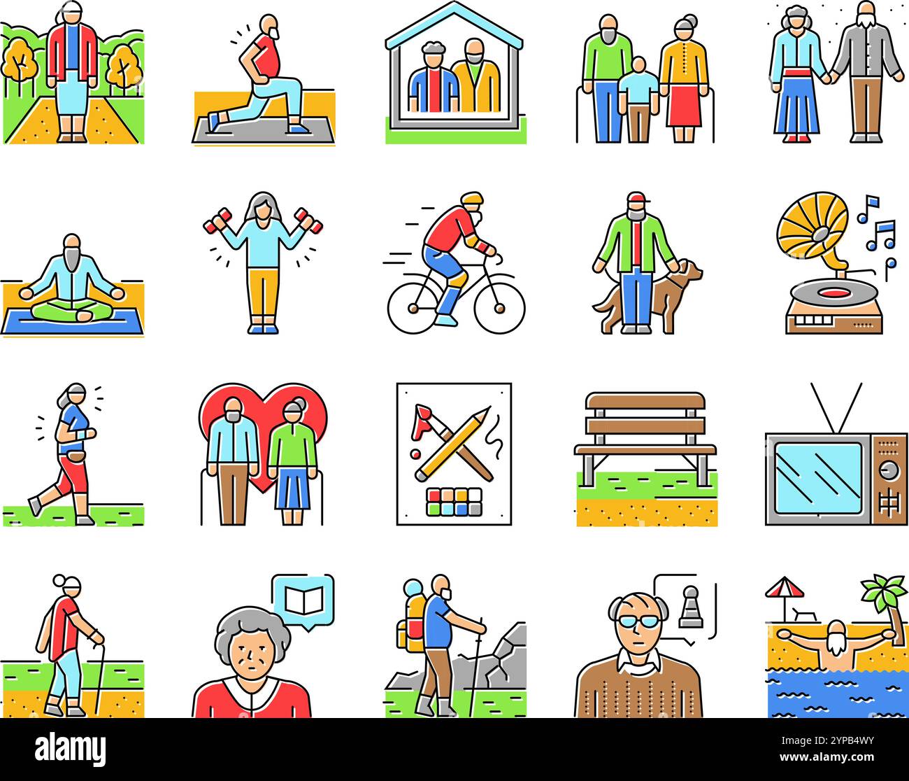 Social care older people active Stock Vector Images - Alamy