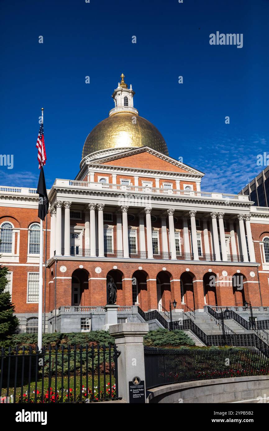 Boston city hall flags hi-res stock photography and images - Alamy