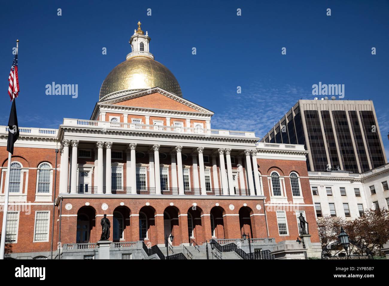 Boston city hall flags hi-res stock photography and images - Alamy