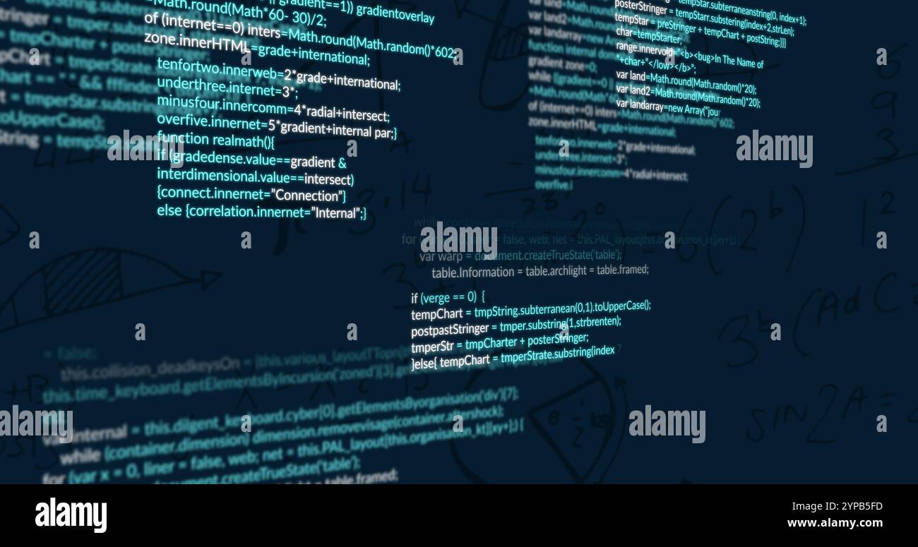 Image of digital data processing over dark background Stock Photo - Alamy