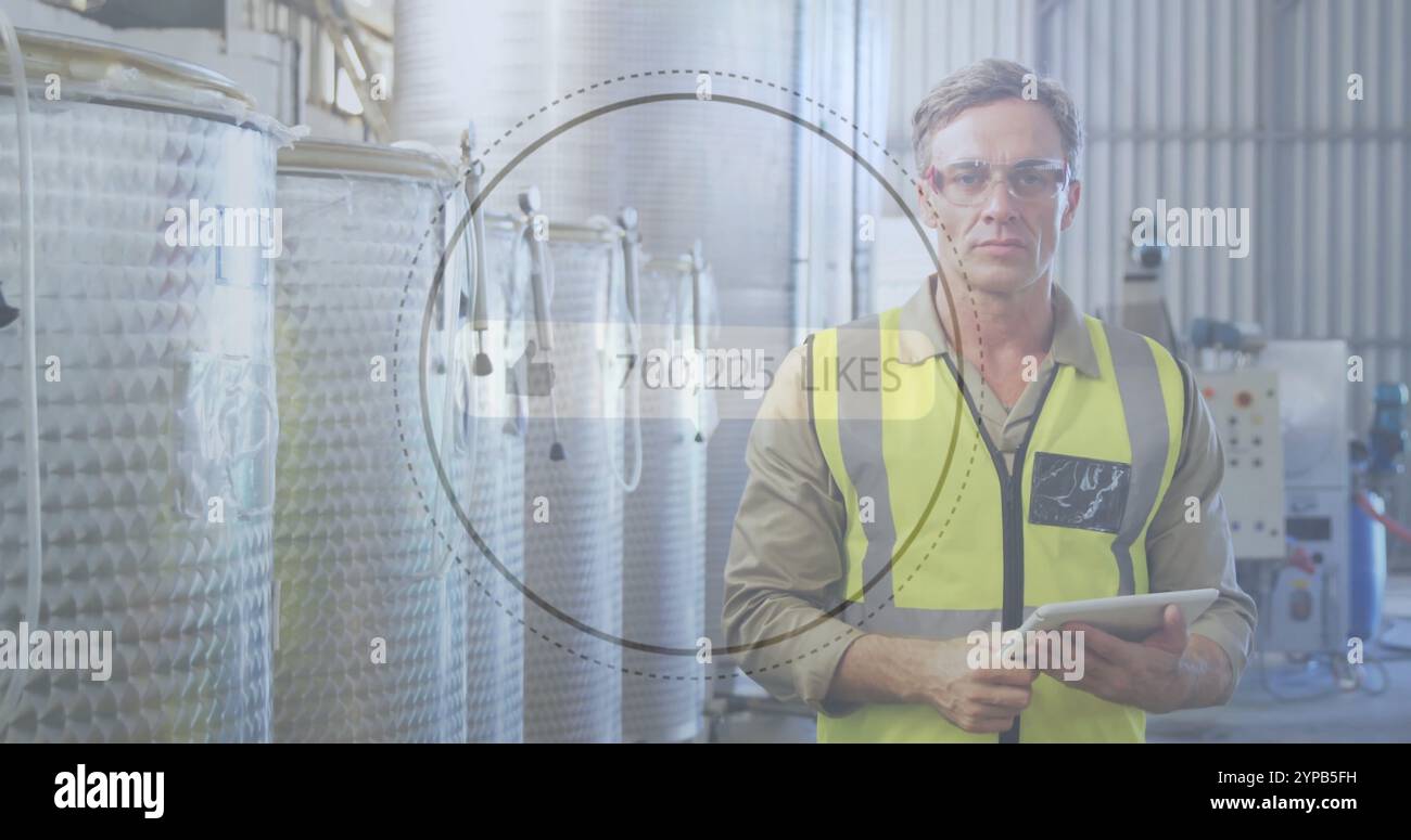 Male factory worker using tablet hi-res stock photography and images ...