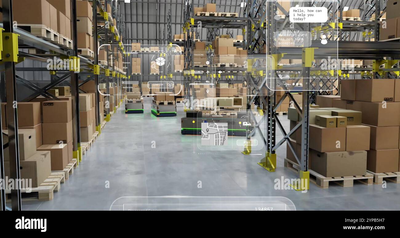 Image of diagrams and data processing over machines working in ...