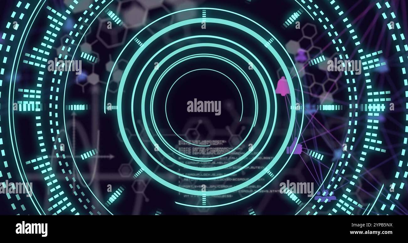 Image of scientific data processing over network of connections Stock ...