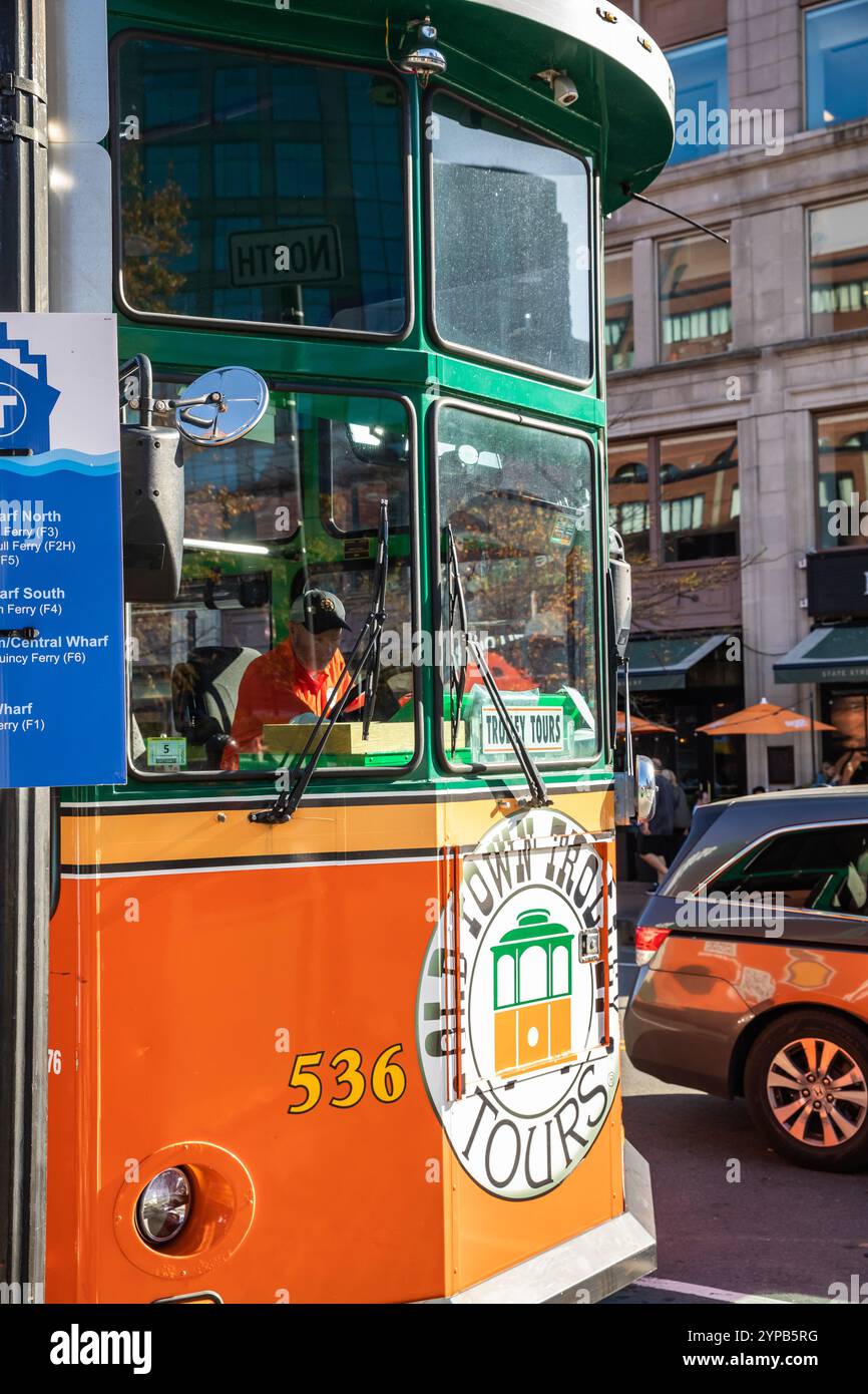A trolley Bus in Boston USA Stock Photo - Alamy