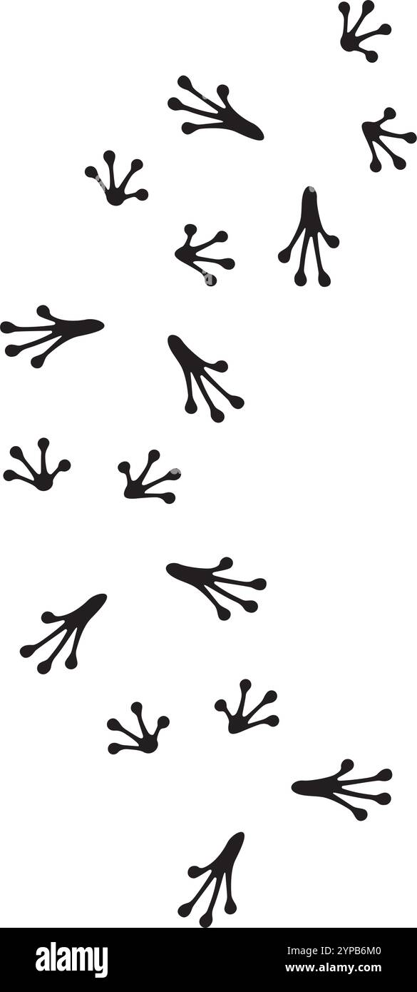 Frog Footprints Black And White Vector Illustration Stock Vector Image And Art Alamy