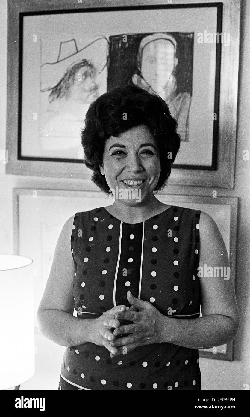 Argentine guitarrist Irma Costanzo during a press interview, Buenos ...