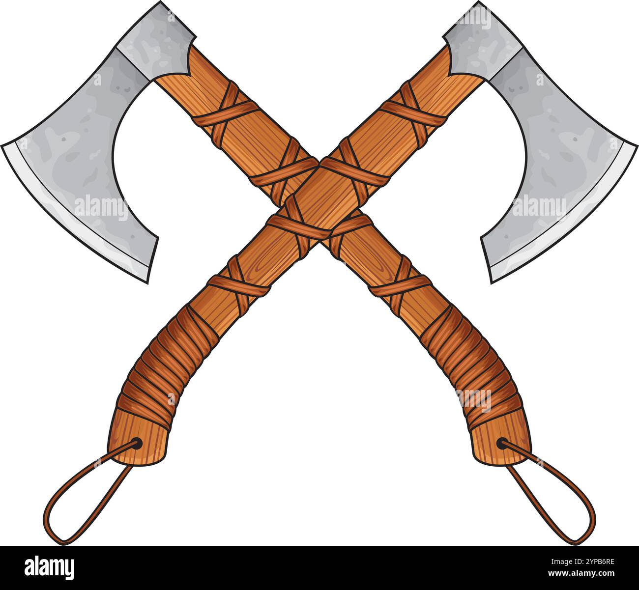 Crossed Viking Axes Color. Vector Illustration Stock Vector Image & Art ...